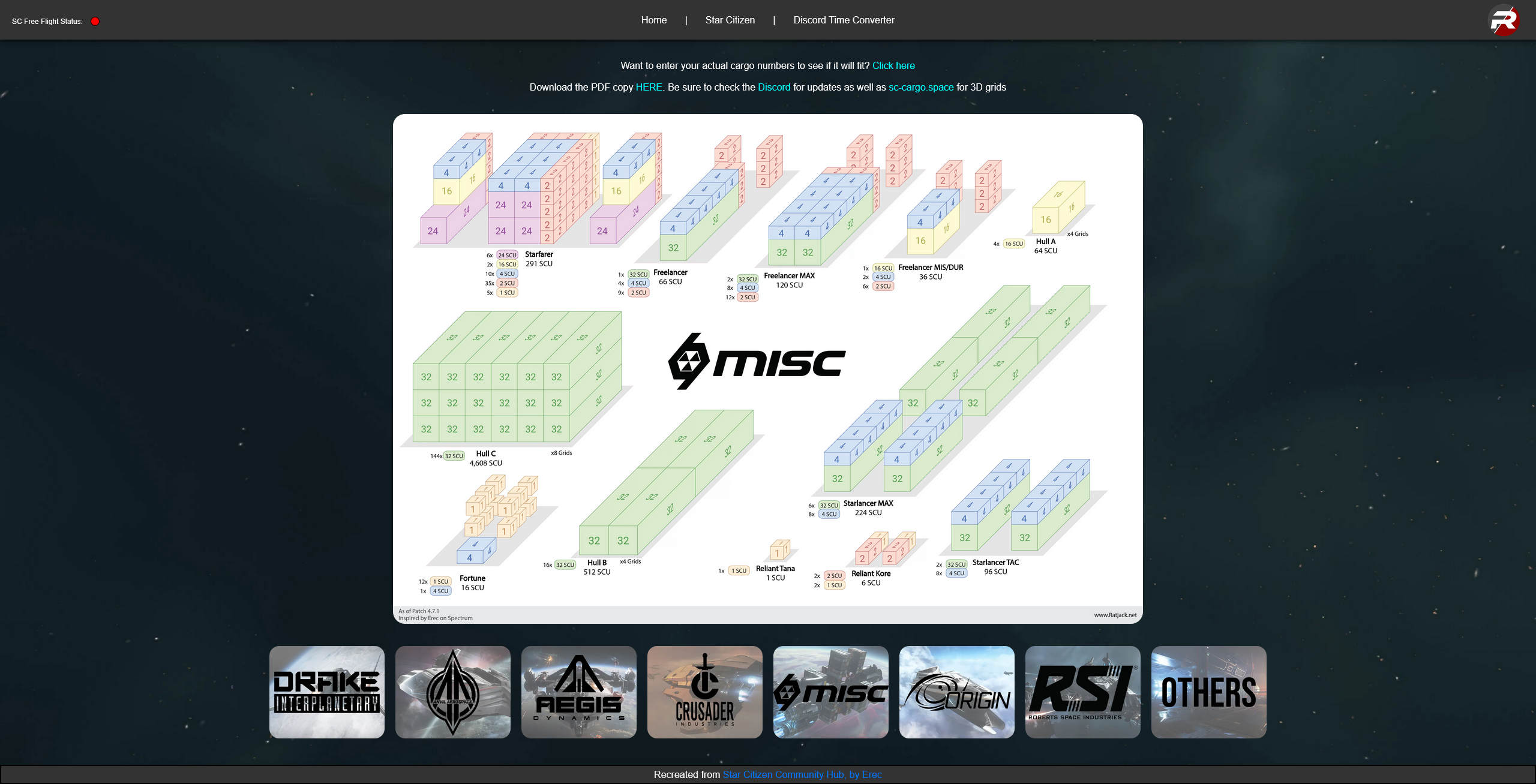 Star Citizen Cargo Calculator
