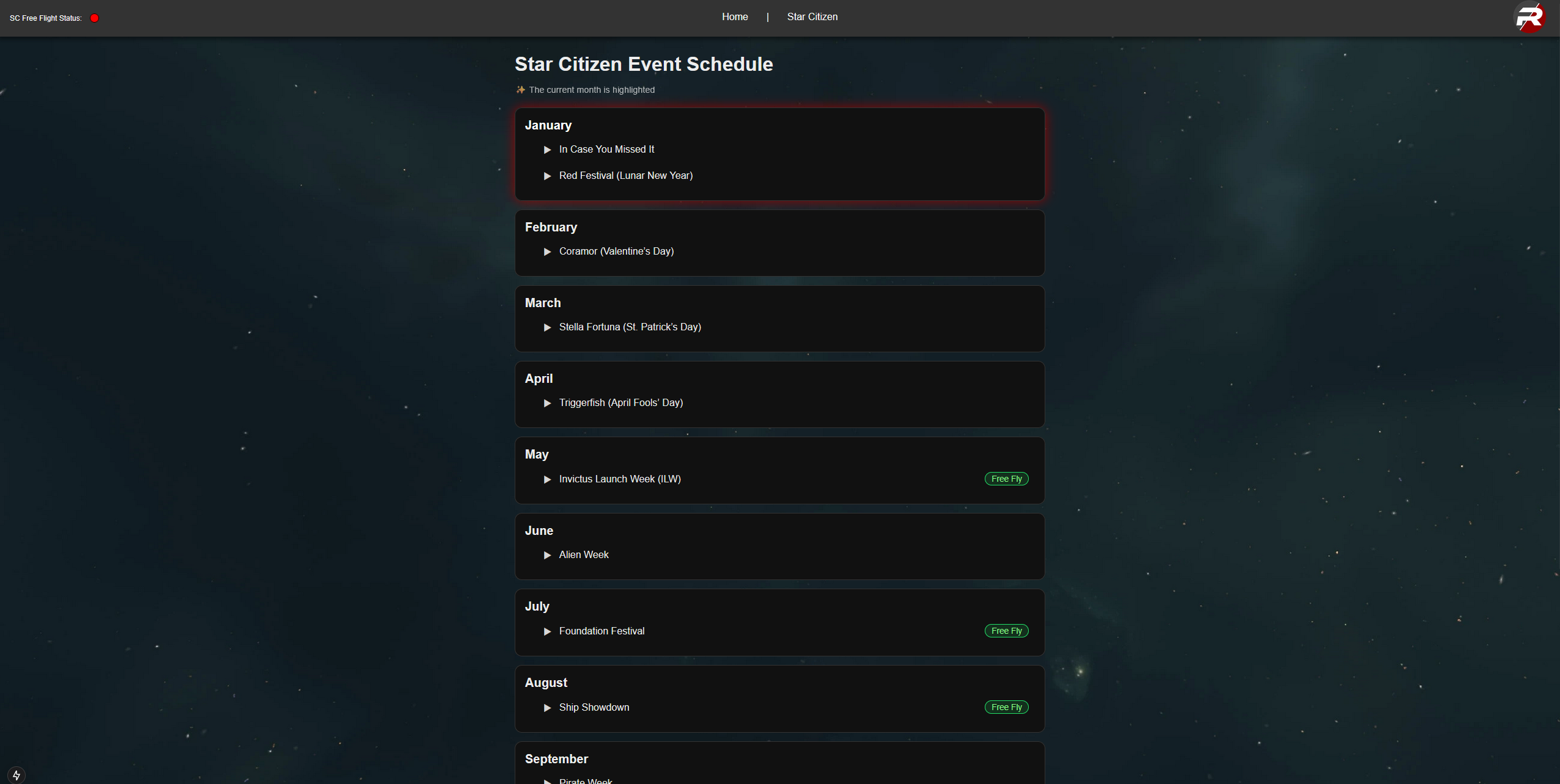 Star Citizen | Event Schedule